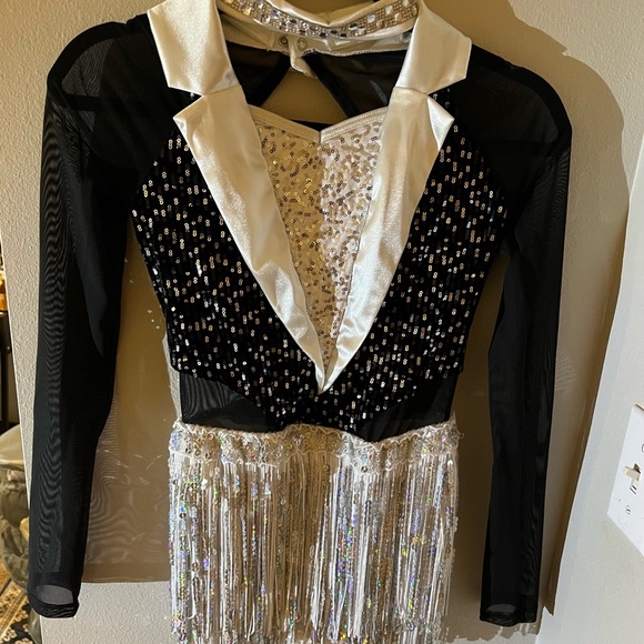 Weissman | Other | Weissman Sa Black And White Sequin Fringe Dance ...